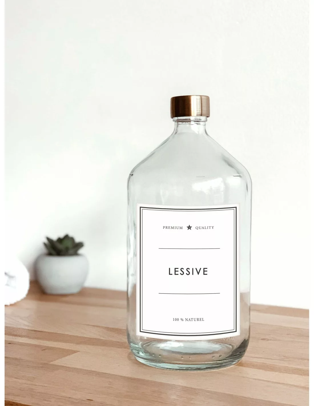 Bouteille lessive transparente 1000ml - L'Etable Boutique